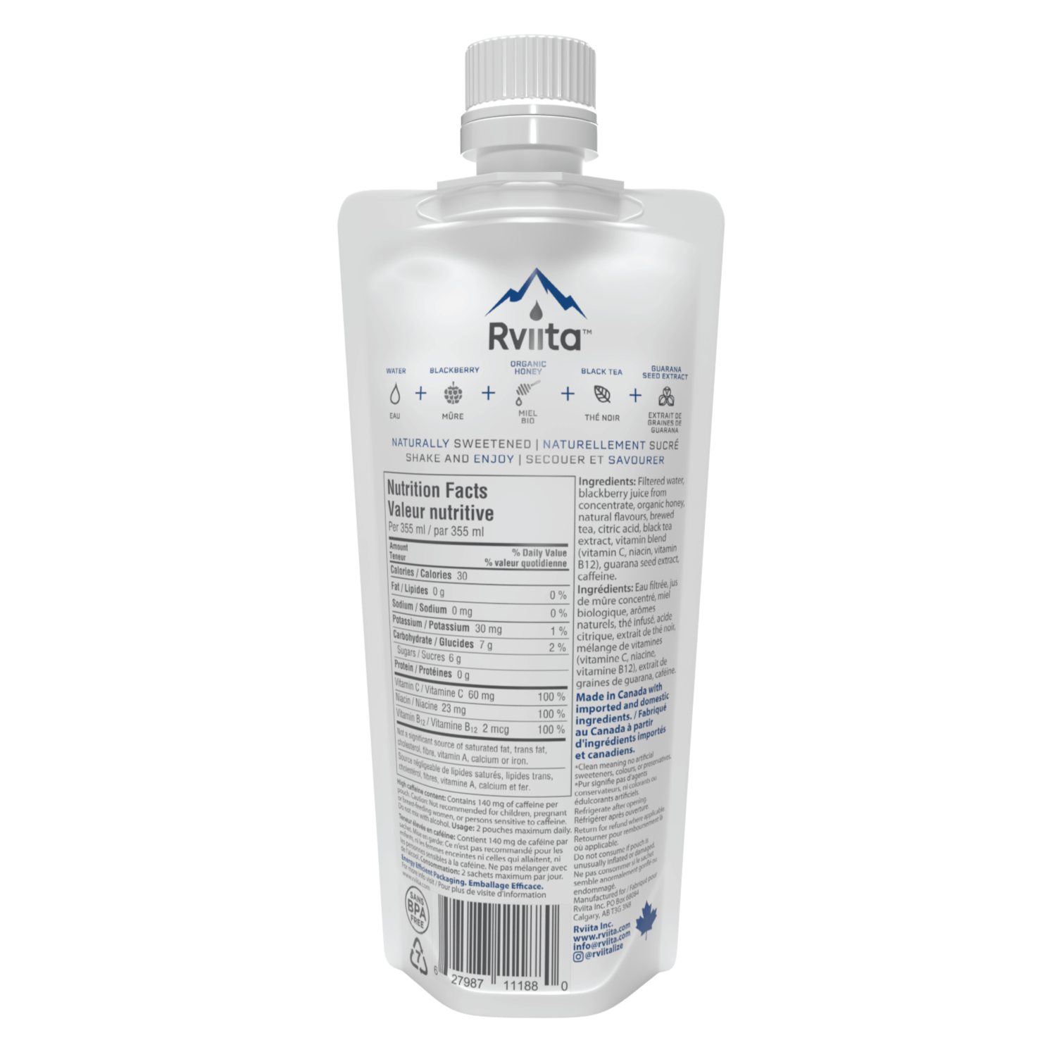 Rviita Healthy Energy Tea | Blackberry Black Tea